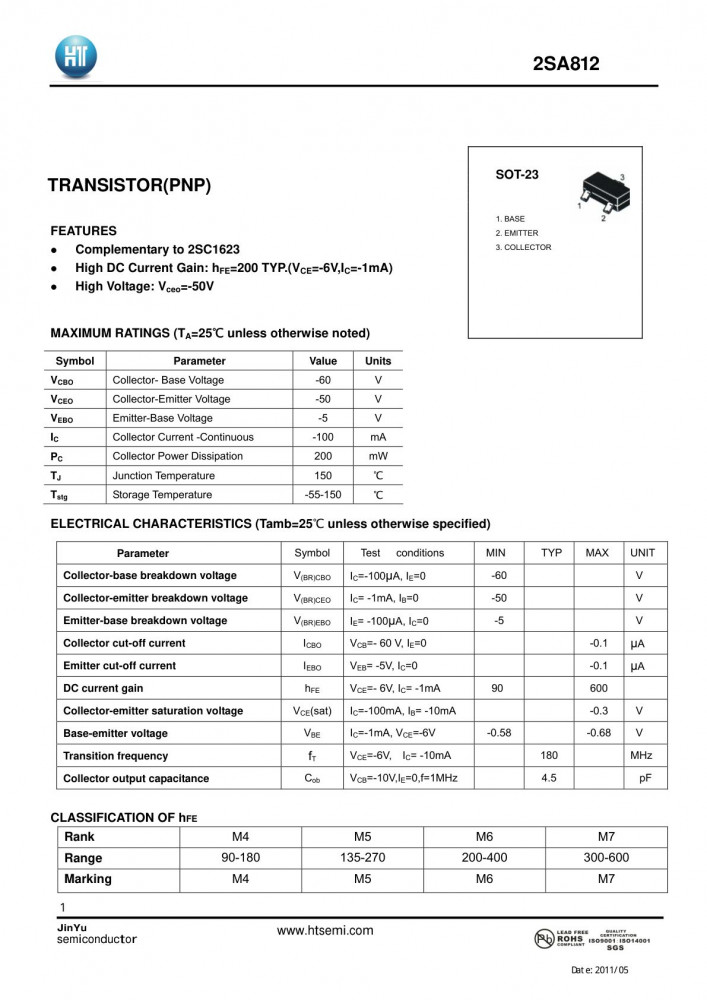 2SA812 datasheet page 1