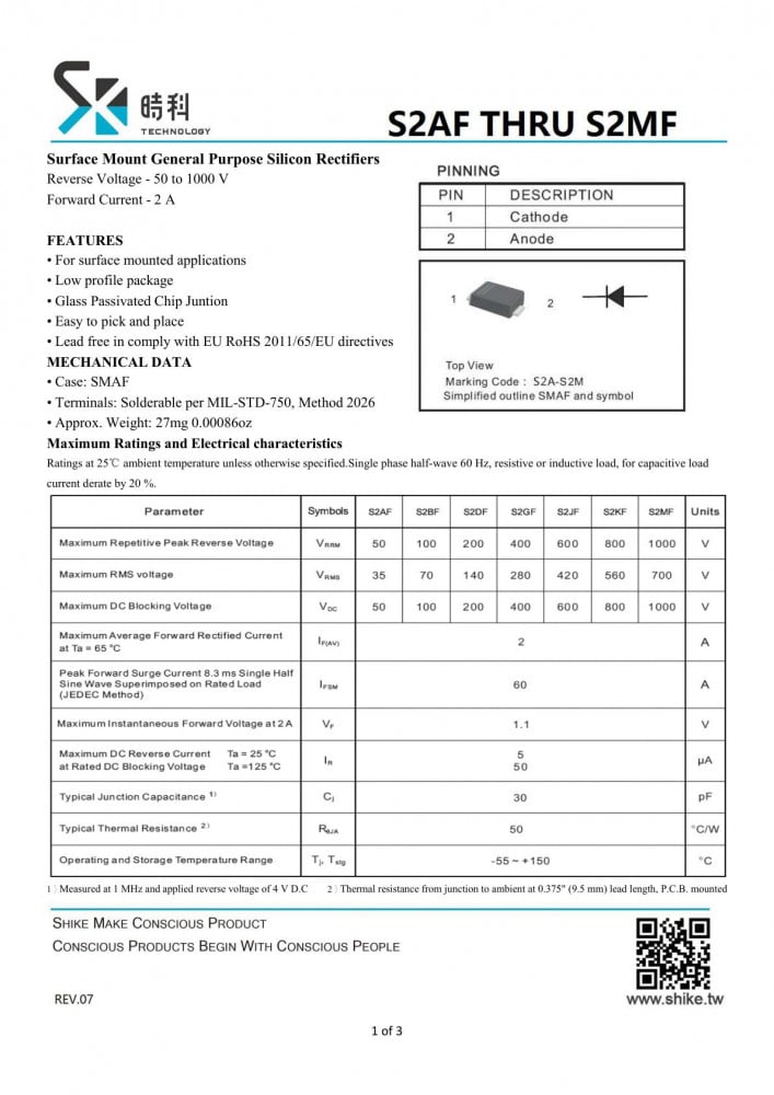 Shikues S2AF datasheet page 1