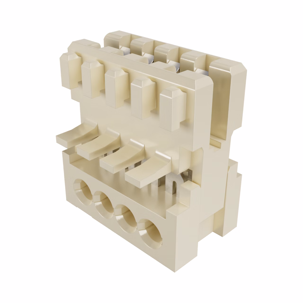 Appli-Mate RAST 2.5 Connector, 2.50mm Pitch, Female, 4 Circuits, No Position Keys Removed, Open Endwalls, Silver Plating for sale