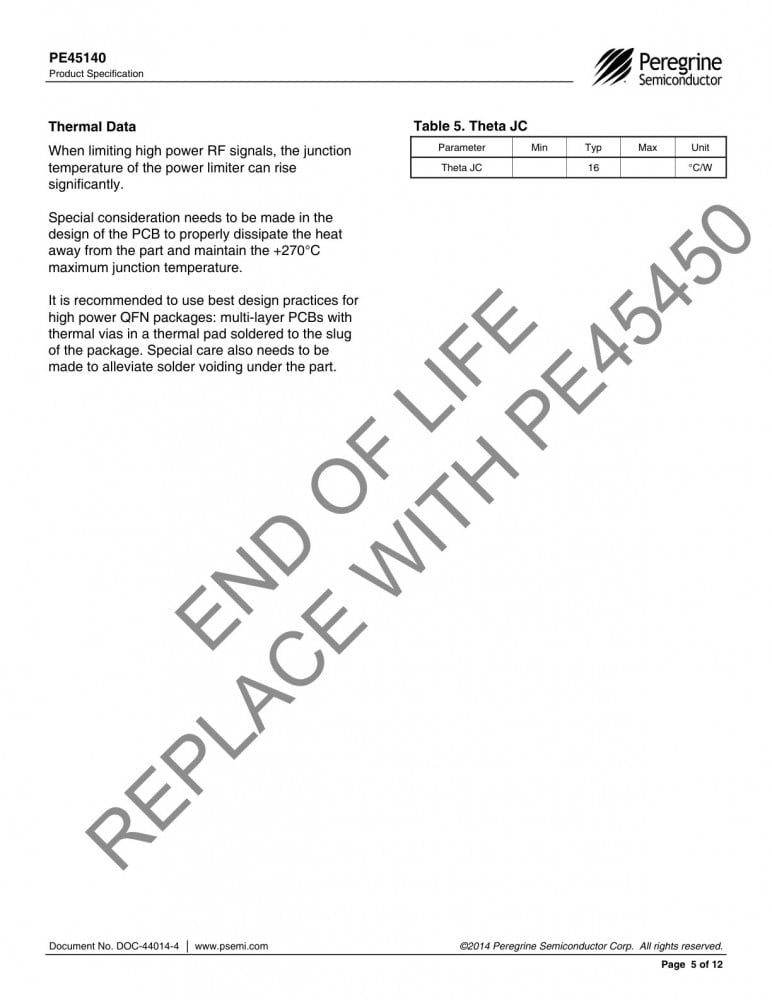PE45140A-X datasheet page 5