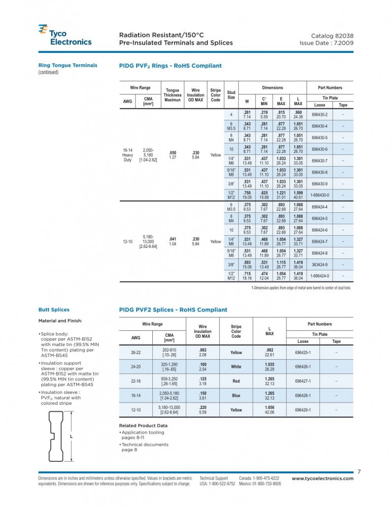 TE Connectivity technical document page 7