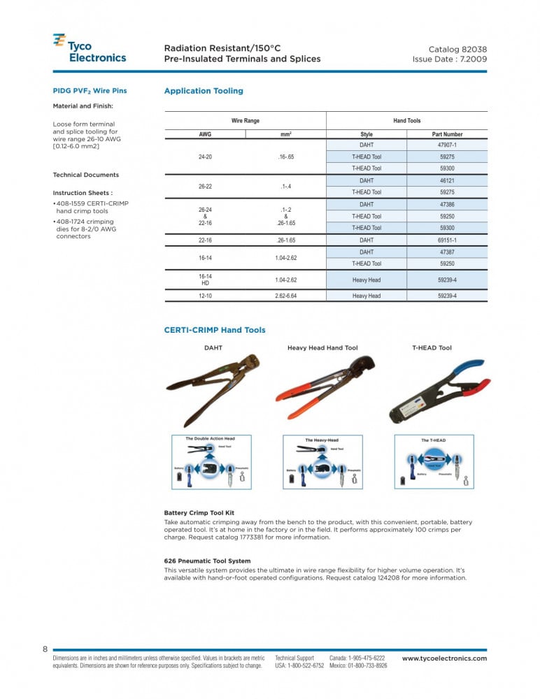 TE Connectivity technical document page 8