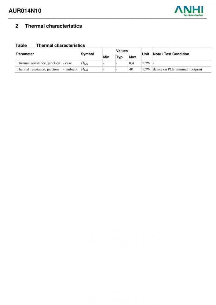 AUR014N10 datasheet page 3