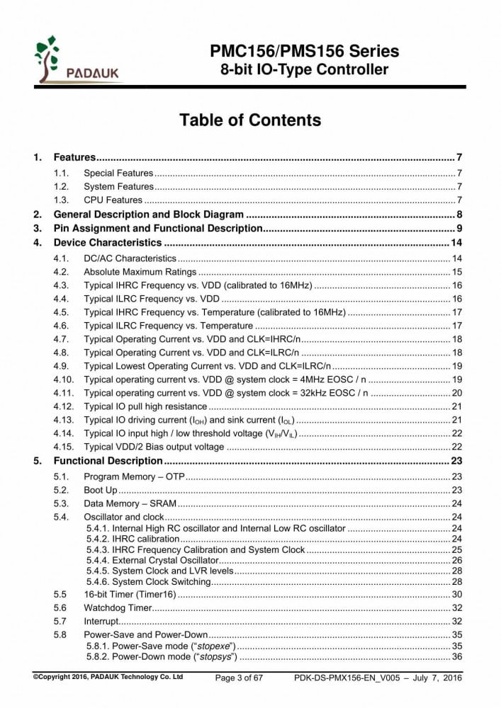 PMC156 datasheet page 3