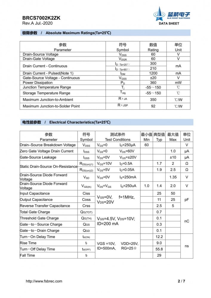BRCS7002K2ZK datasheet page 2