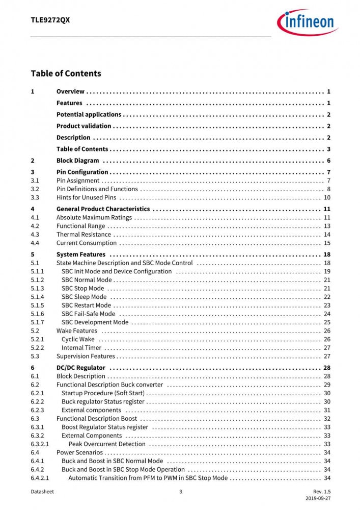 TLE9272QXXUMA1 datasheet page 3