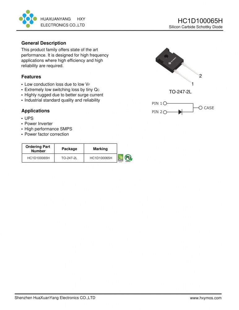 HC1D100065H datasheet page 1