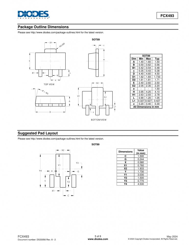 FCX493TA datasheet page 5