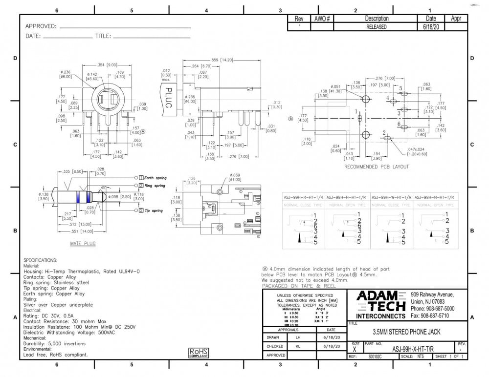 ASJ-99H-R-HT-T/R technical drawing preview