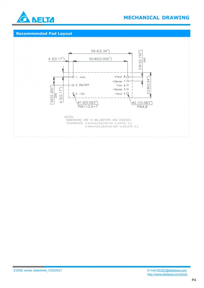 DELTA E35SE05030PDPG datasheet page 4