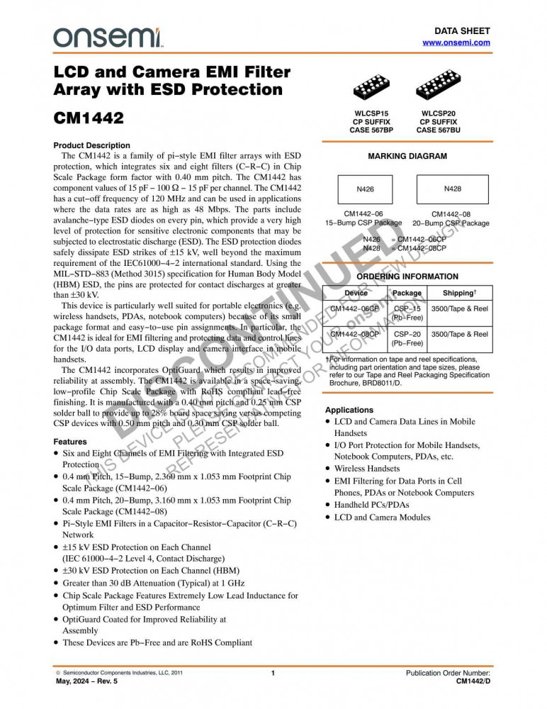 CM1442 datasheet page 1