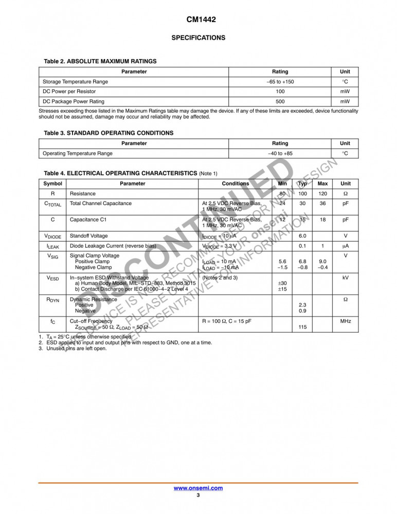 CM1442 datasheet page 3
