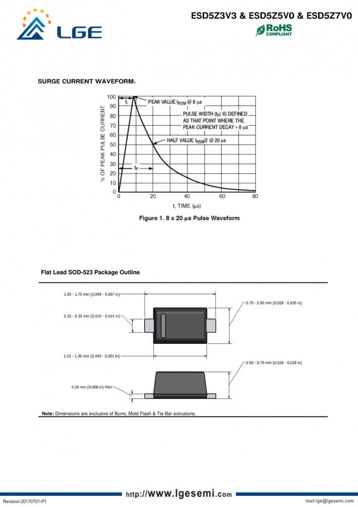 LGE ESD5Z3V3 datasheet page 2