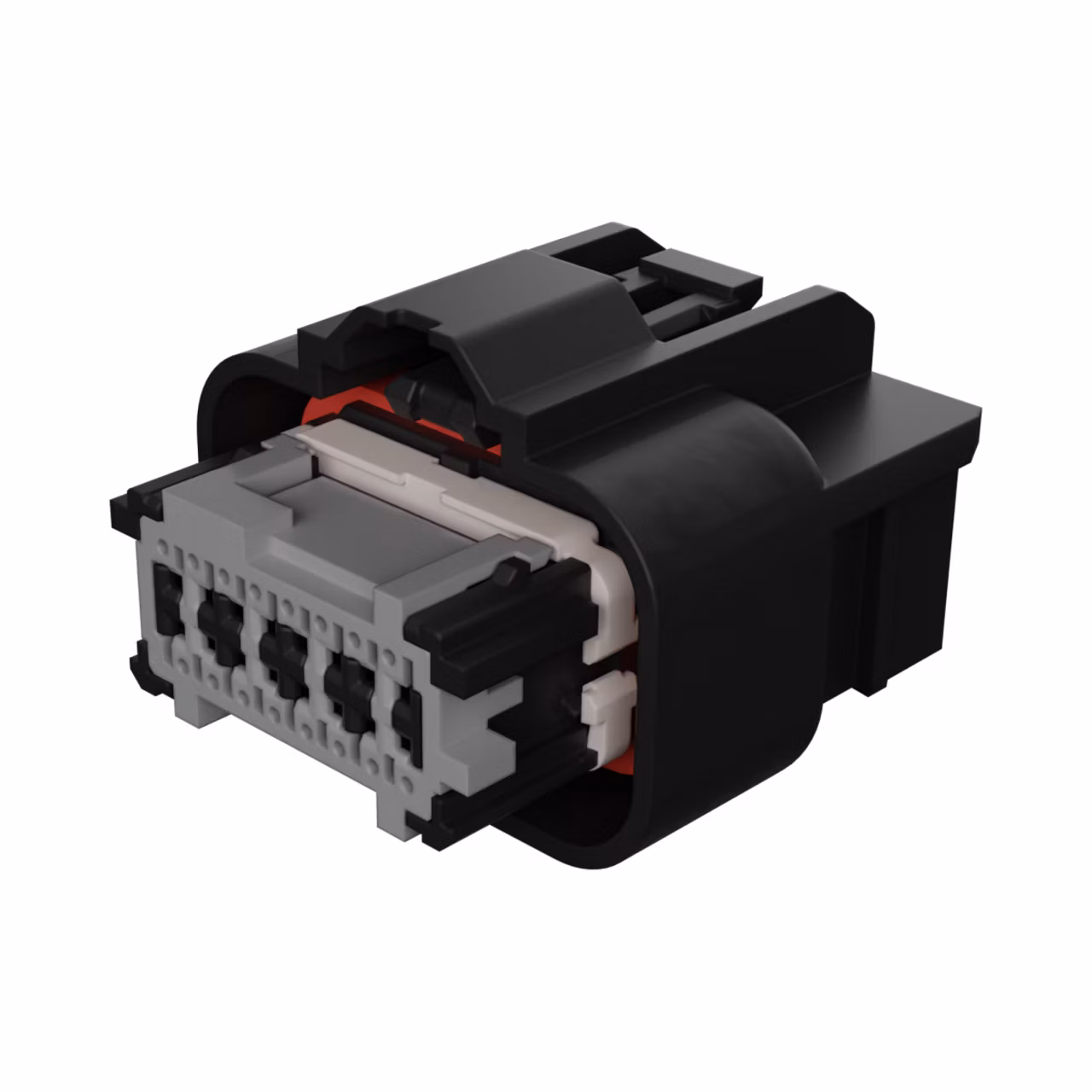 Mini50 Sealed Receptacle Housing, Dual Row, without CPA, 16 Circuits, Polarization Option B, Light Gray for sale