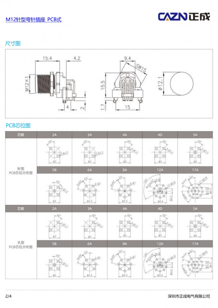 CAZN M12 product document page 2