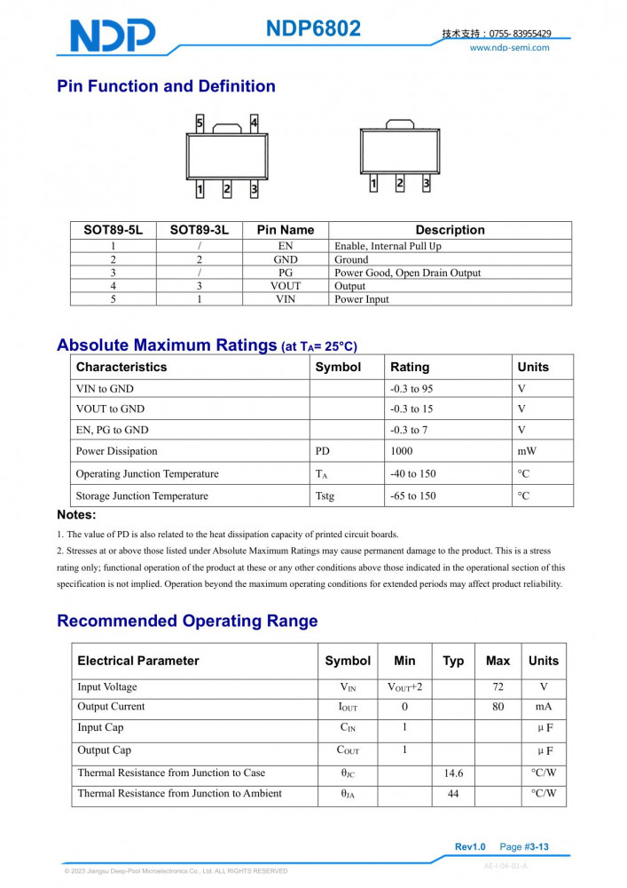 NDP6802 datasheet page 3