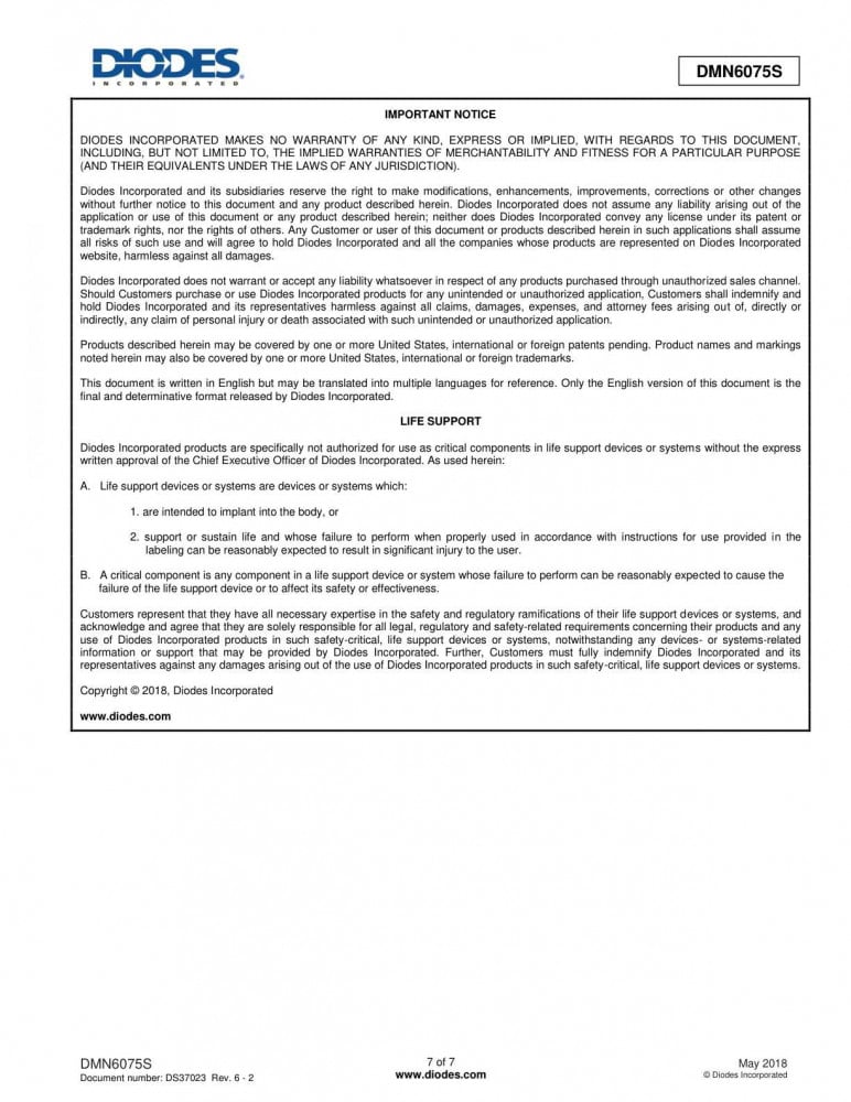 DMN6075S-7 datasheet page 7