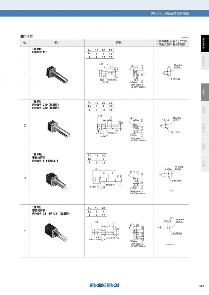 ALPSALPINE RK097 series document page 4