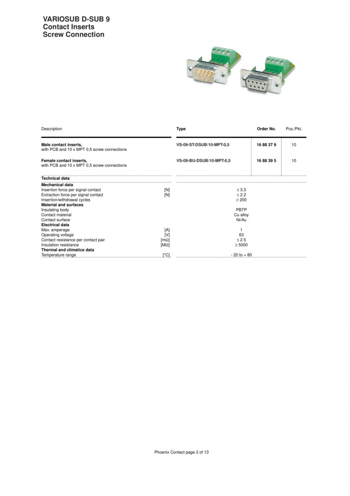 Phoenix Contact VARIOSUB document page 2