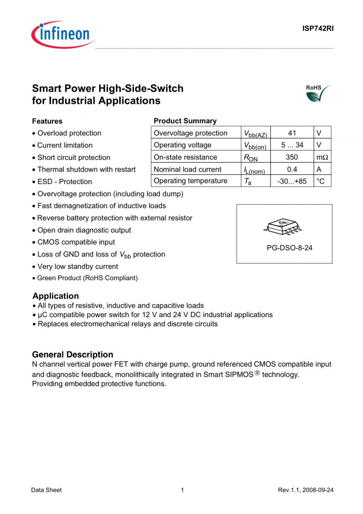 ISP742RI datasheet page 1