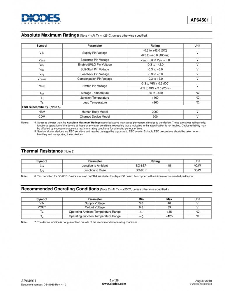 AP64501SP-13 datasheet page 5