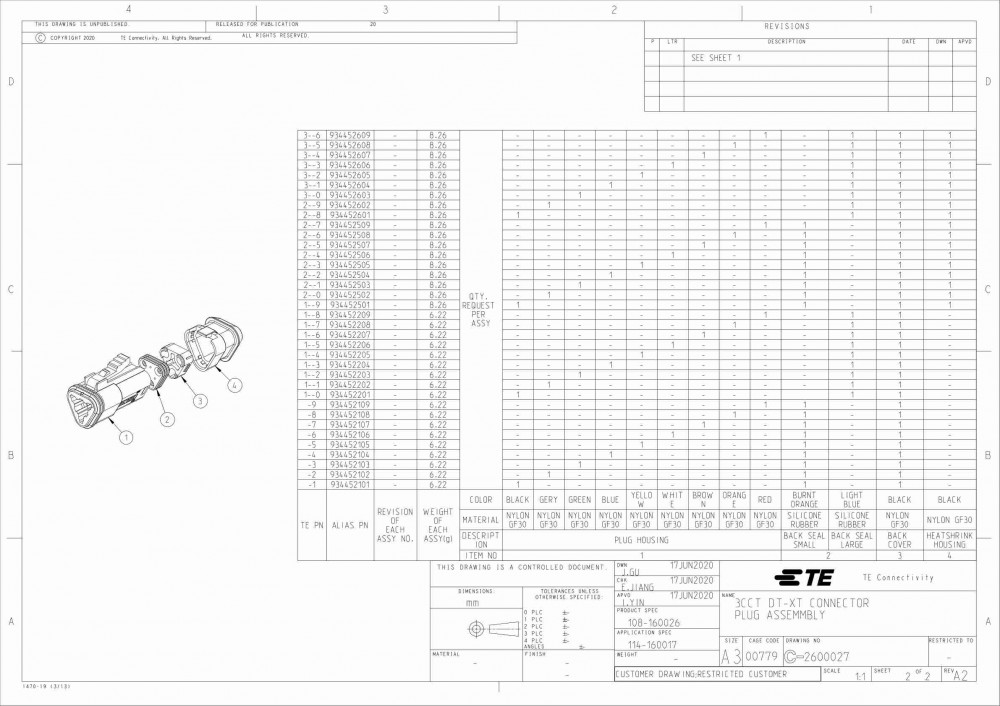 DEUTSCH 2-2600023-5 technical drawing page 2