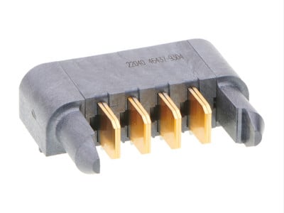 2.00mm, 5.50mm Pitch EXTreme Ten60Power Right-Angle Plug Assembly with Top Guide Pins, 2 DC Power Circuits, 25 Signal Circuits, 2 DC Power Circuits