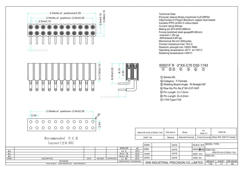 X5521FR-2x03-C70D32-1743 technical drawing page 1