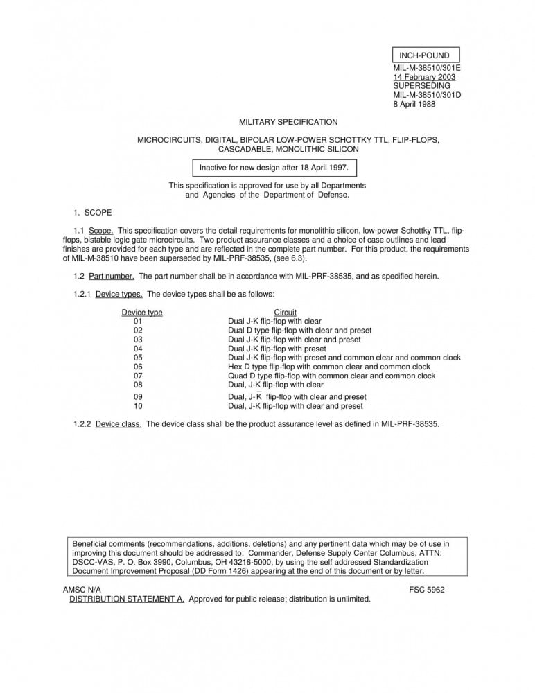 54LS107A/BCA technical document page 2