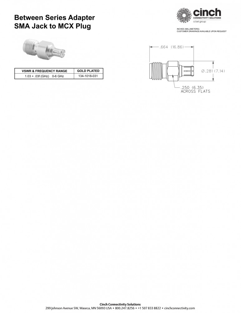 Bel Fuse 134-1018-031 technical document preview