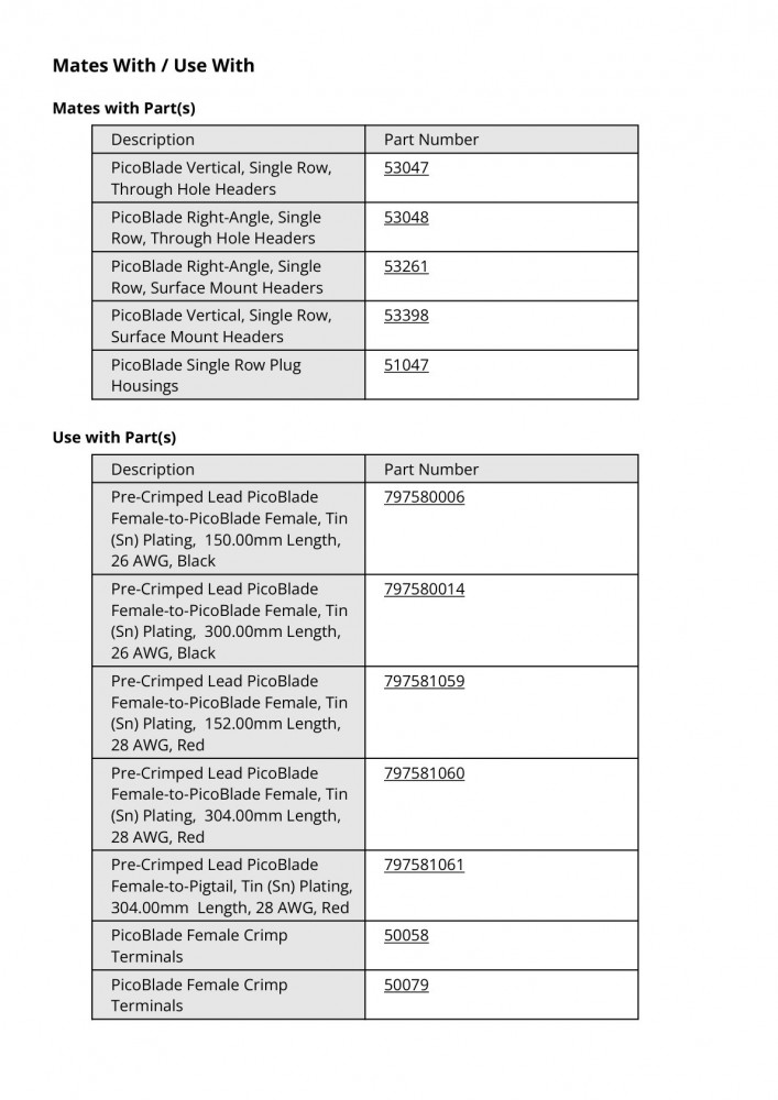 Technical document page 3 for Molex 510211400