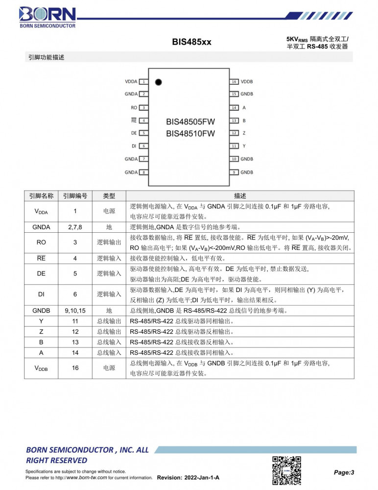 BIS485xx datasheet page 3