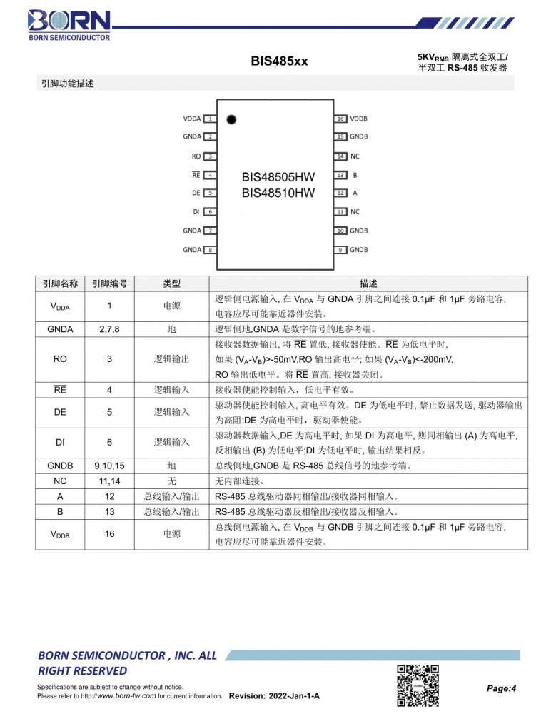 BIS485xx datasheet page 4