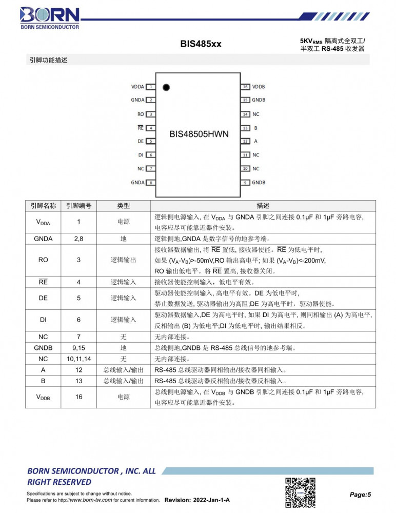 BIS485xx datasheet page 5