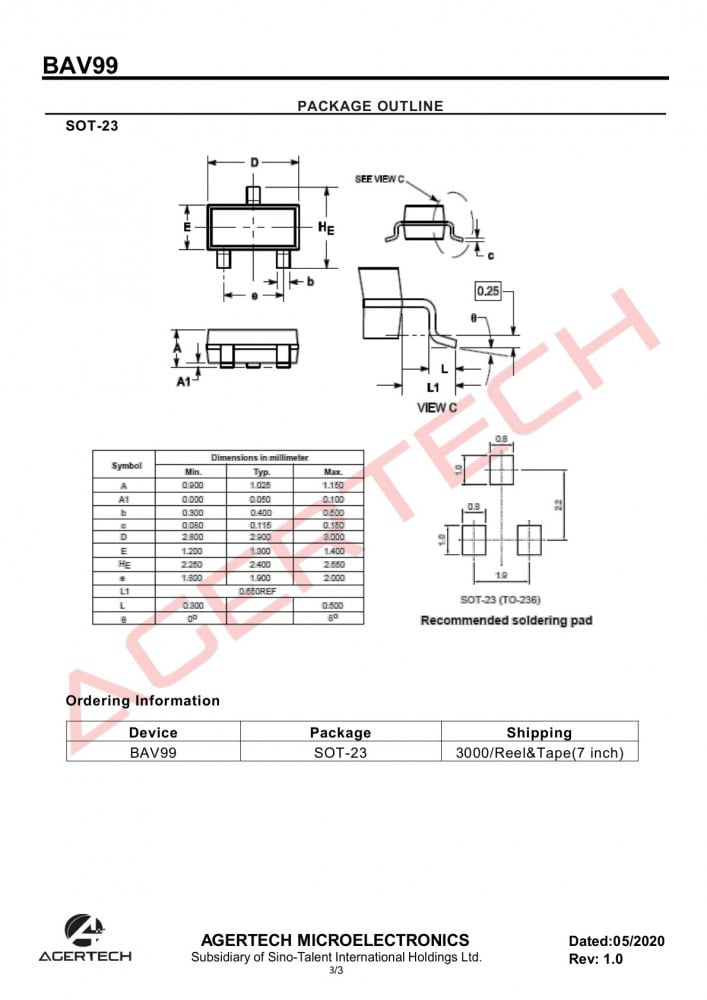 BAV99 datasheet page 3
