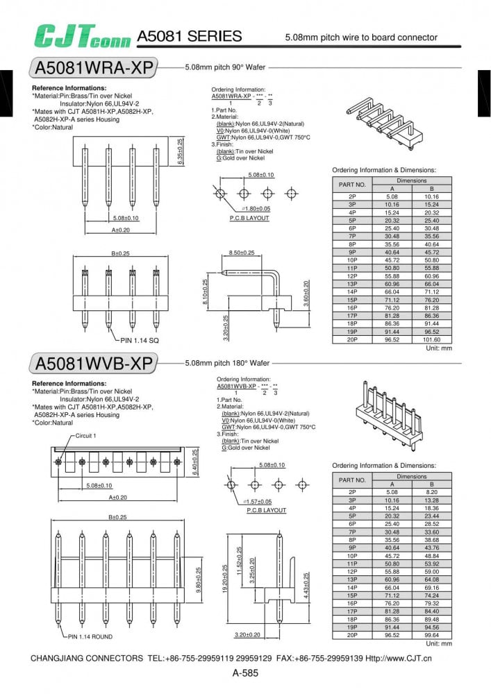 CJT A5081H-2P technical document page 4