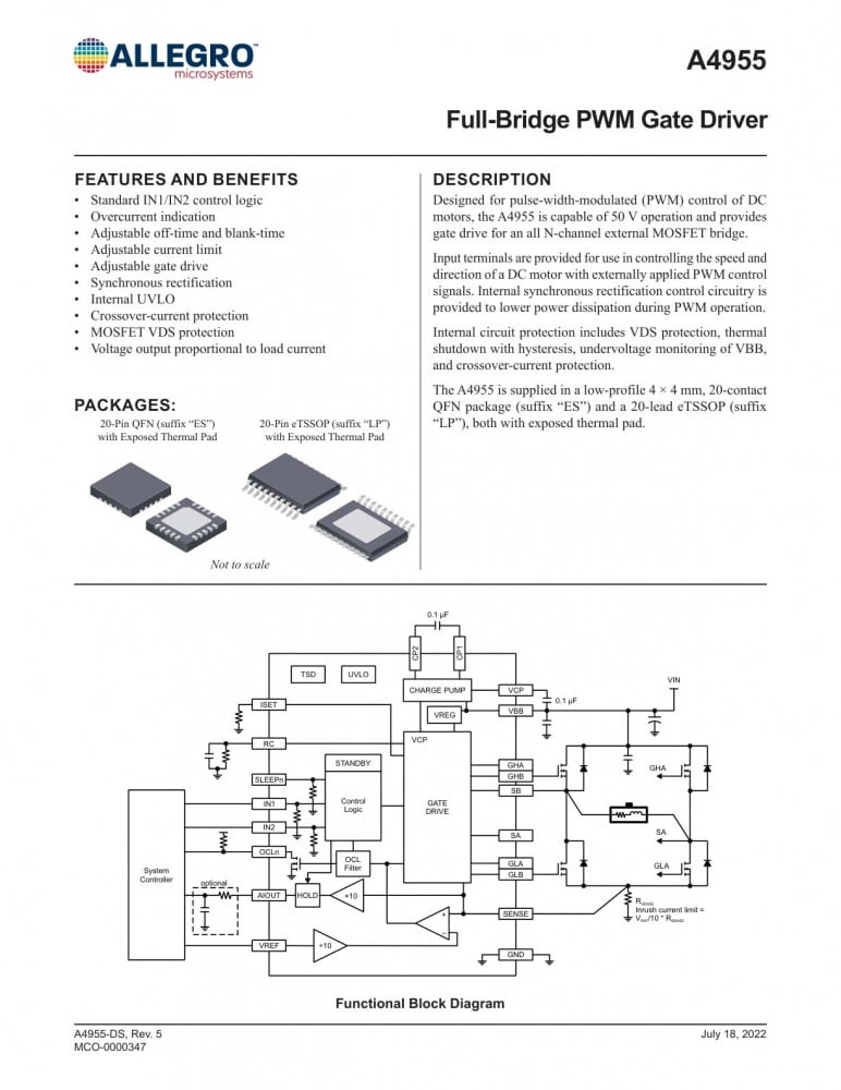 A4955 datasheet page 1