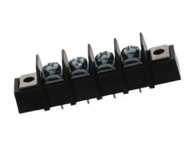 9.53mm Pitch Beau PCB Terminal Strip, with Mounting Ends, 4 Circuits, with Screw Clamp Washer for sale