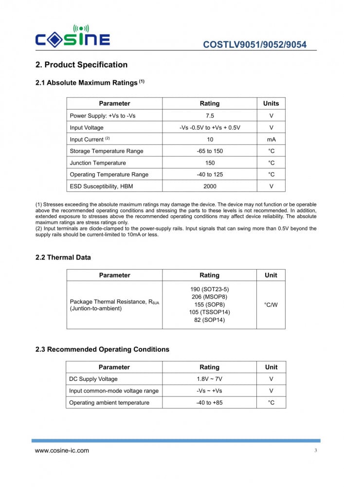 COSTLV9051TR datasheet page 3