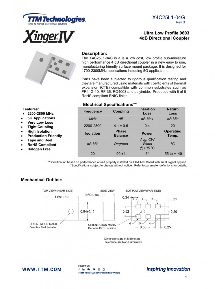 X4C25L1-04G datasheet page 1