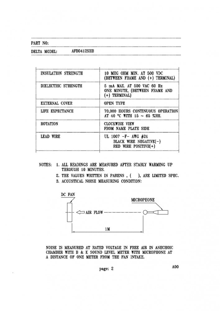 AFB0412SHB specification page 2
