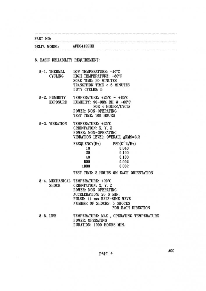 AFB0412SHB specification page 4