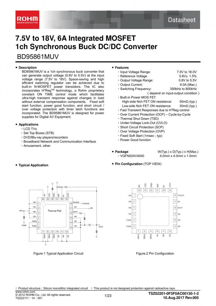 BD95861MUV-E2 datasheet page 1