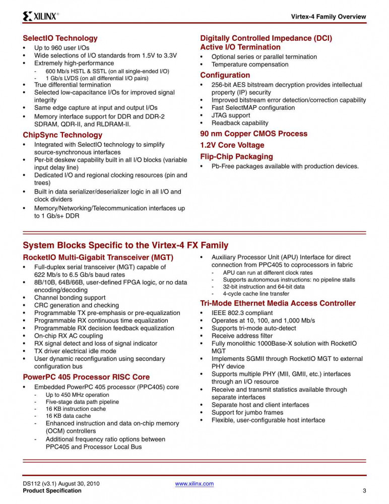 Virtex-4 DS112 page 3