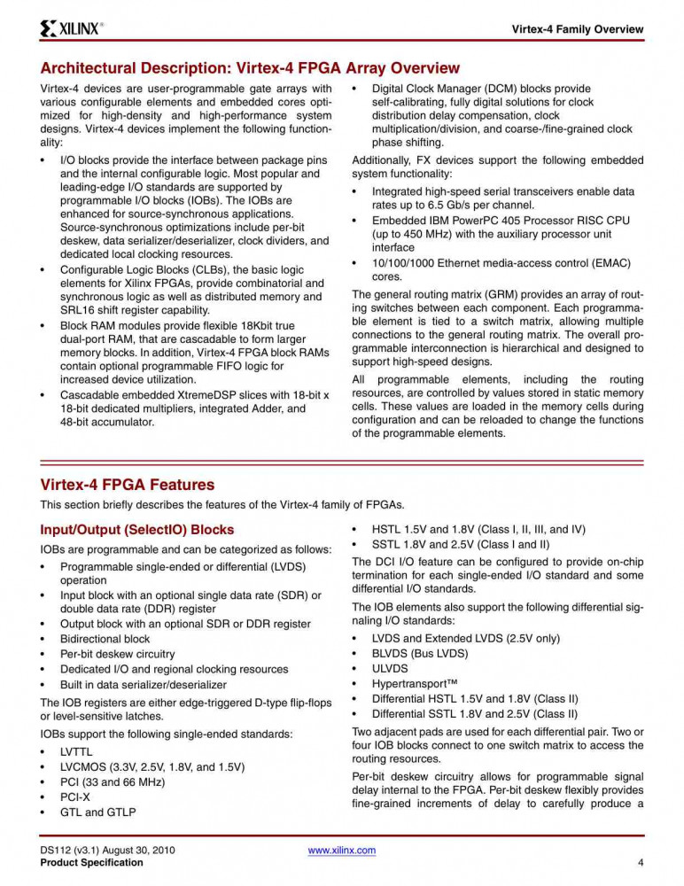 Virtex-4 DS112 page 4