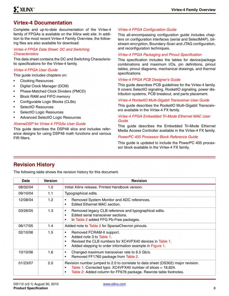 Virtex-4 DS112 page 8