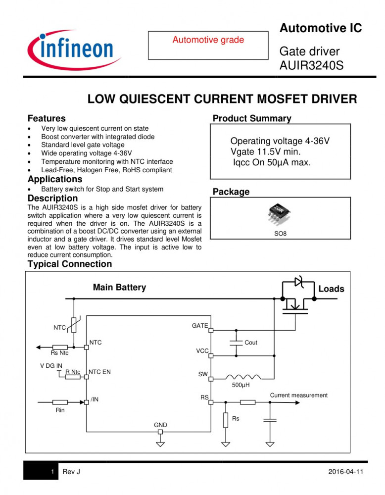 AUIR3240STR datasheet page 1