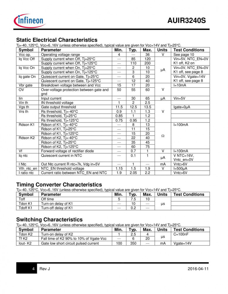 AUIR3240STR datasheet page 4