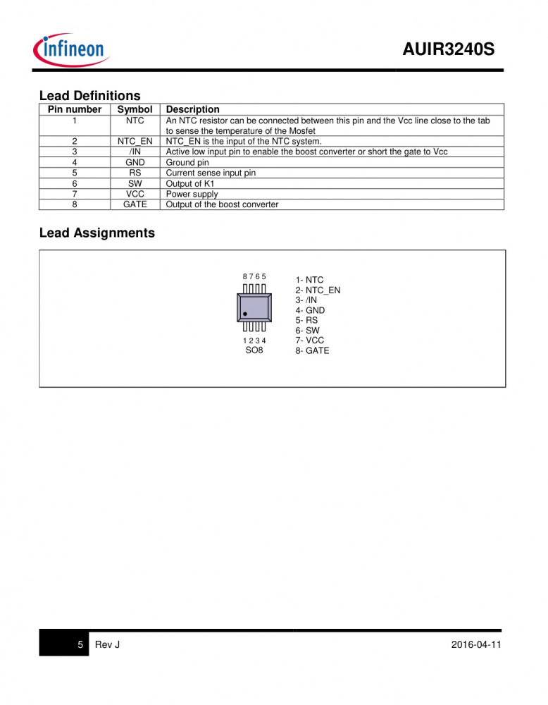 AUIR3240STR datasheet page 5