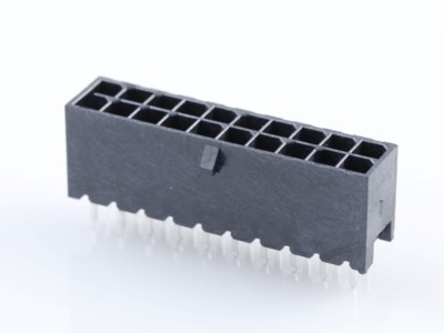 Mini50 Unsealed Receptacle, Single Row, UL 94 HB, with CPA, 8 Circuits, Polarization Option A, Black
